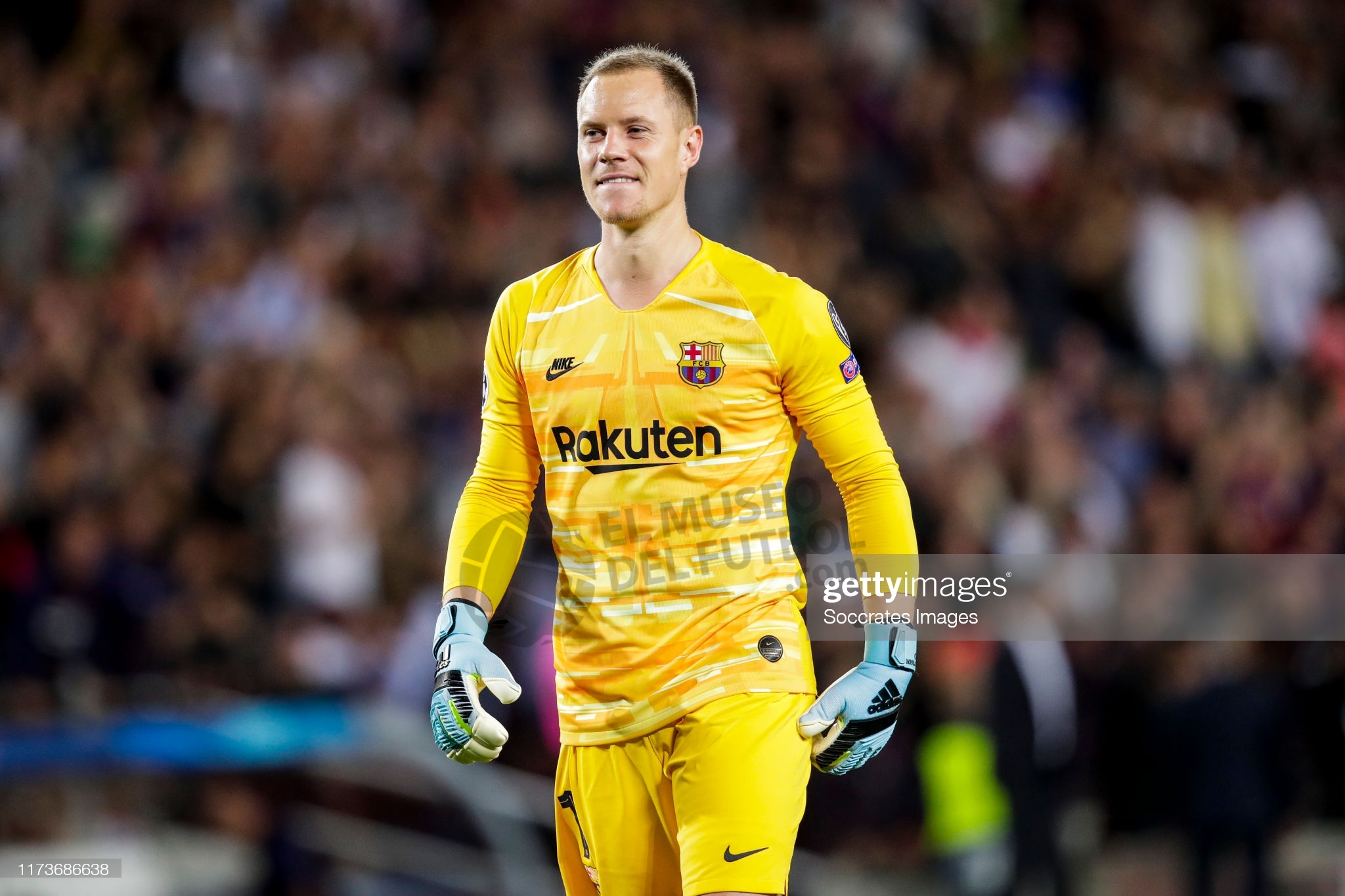 Camiseta Fc Barcelona 2019-20 #1 TER STEGEN Portero Champions League ...